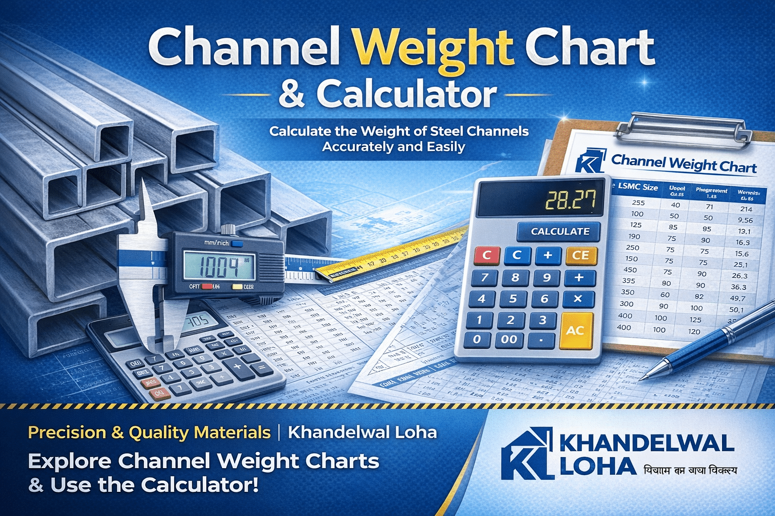 Channel Weight Chart & Calculator | Khandelwal Loha